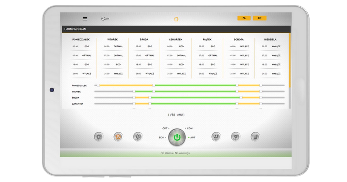 Controls of VENTUS air handling units - cost efficiency and comfort.